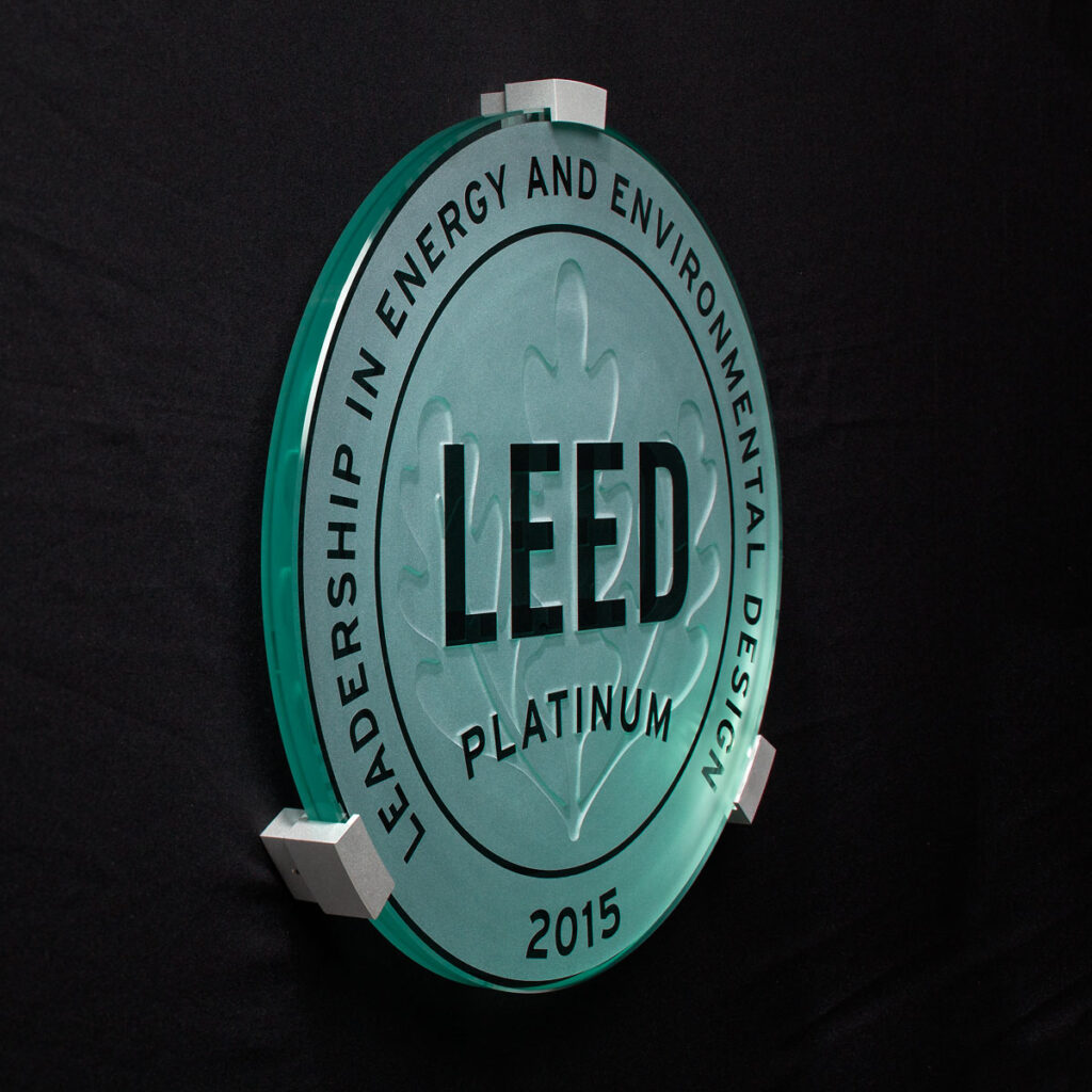 Clear Sand Blasted Plaque – Green Plaque