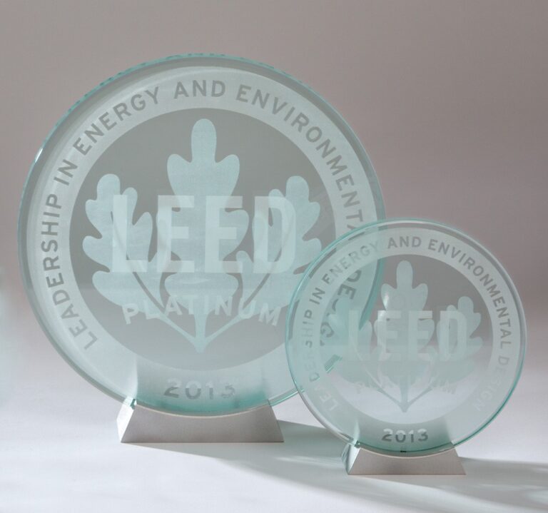 Clear Laser Etched Plaque – Green Plaque
