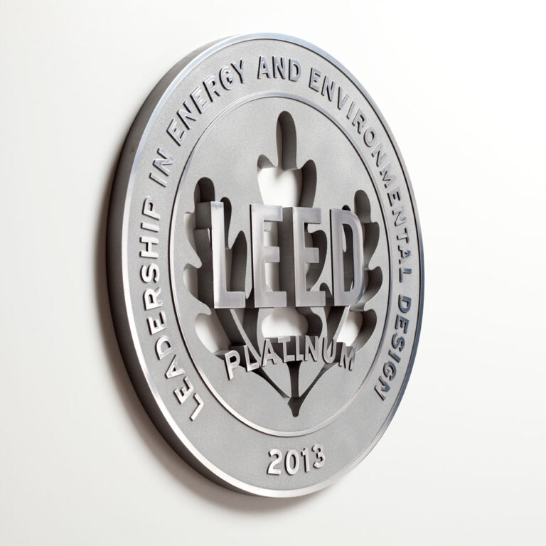 Polished Water Jet Cut Aluminum – Clear Coated – Green Plaque